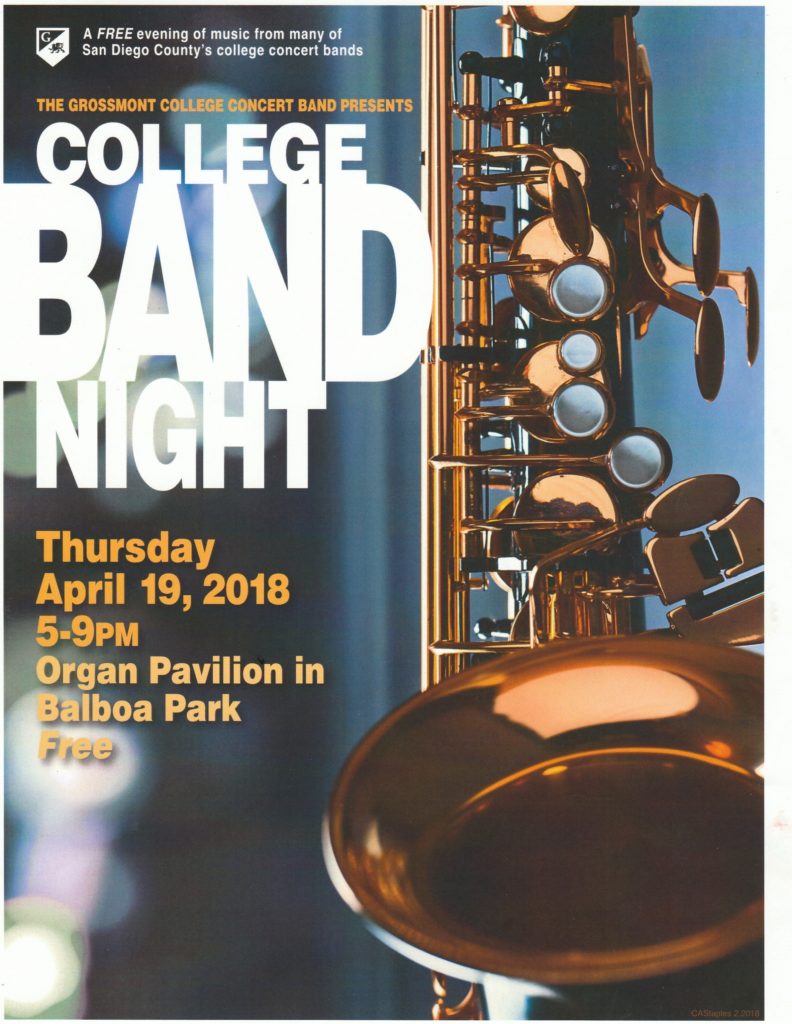 College Band Night ! Thursday, April 19 5:00 -9:00pm – International ...